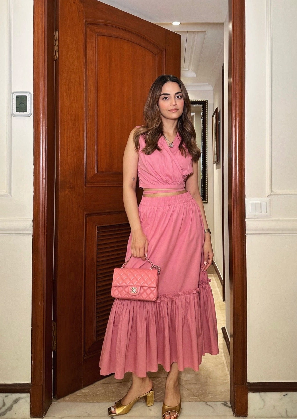 Mehak Bakshi In Coral Camille Set – ASHICO